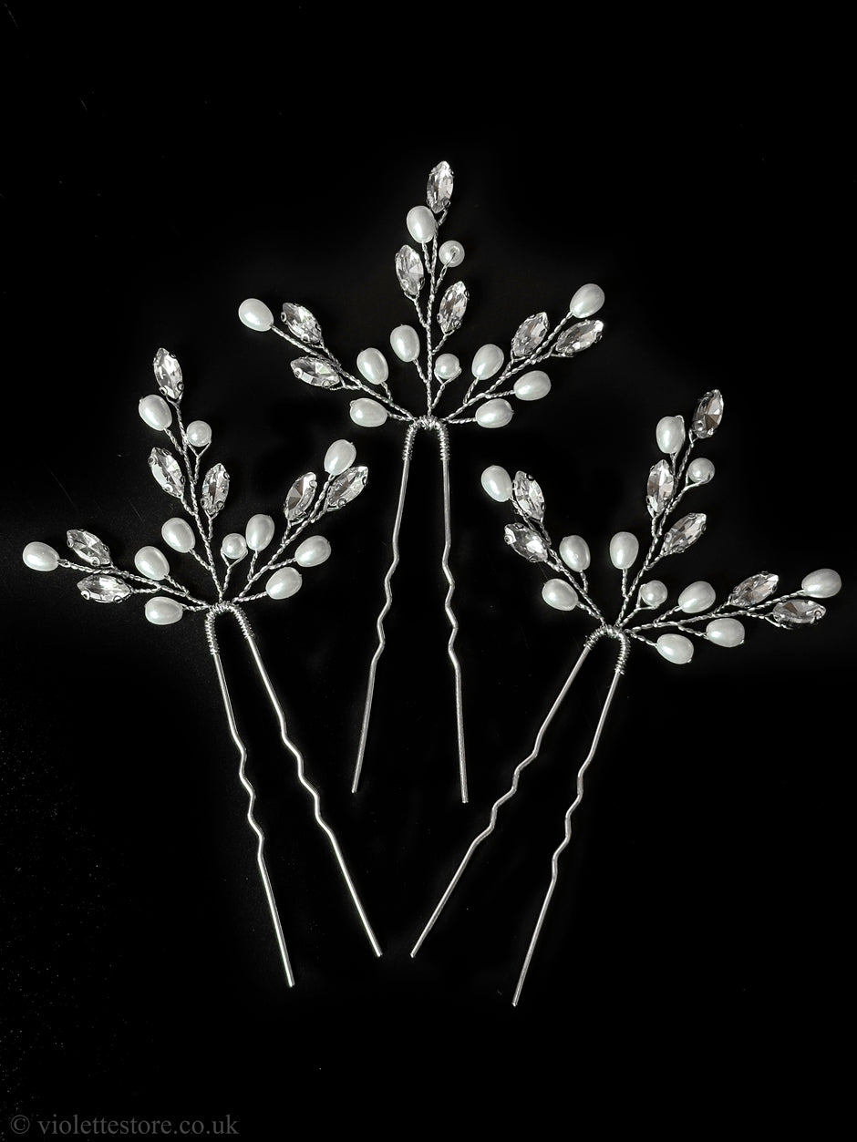 VIOLETTE STORE UK Bridal Hair Accessories, Bridal Jewellery Sets